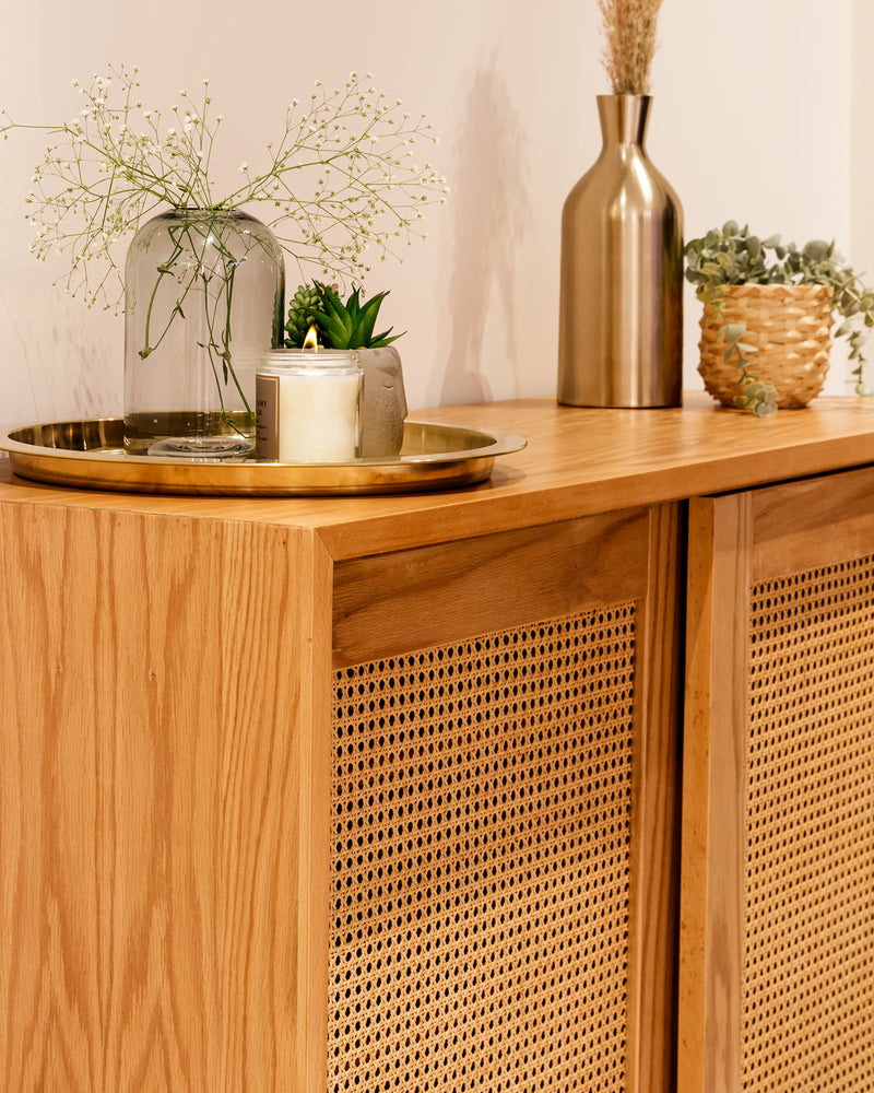 Rattan Sliding Shoe Storage - Elegant, Durable, and Sustainable Design