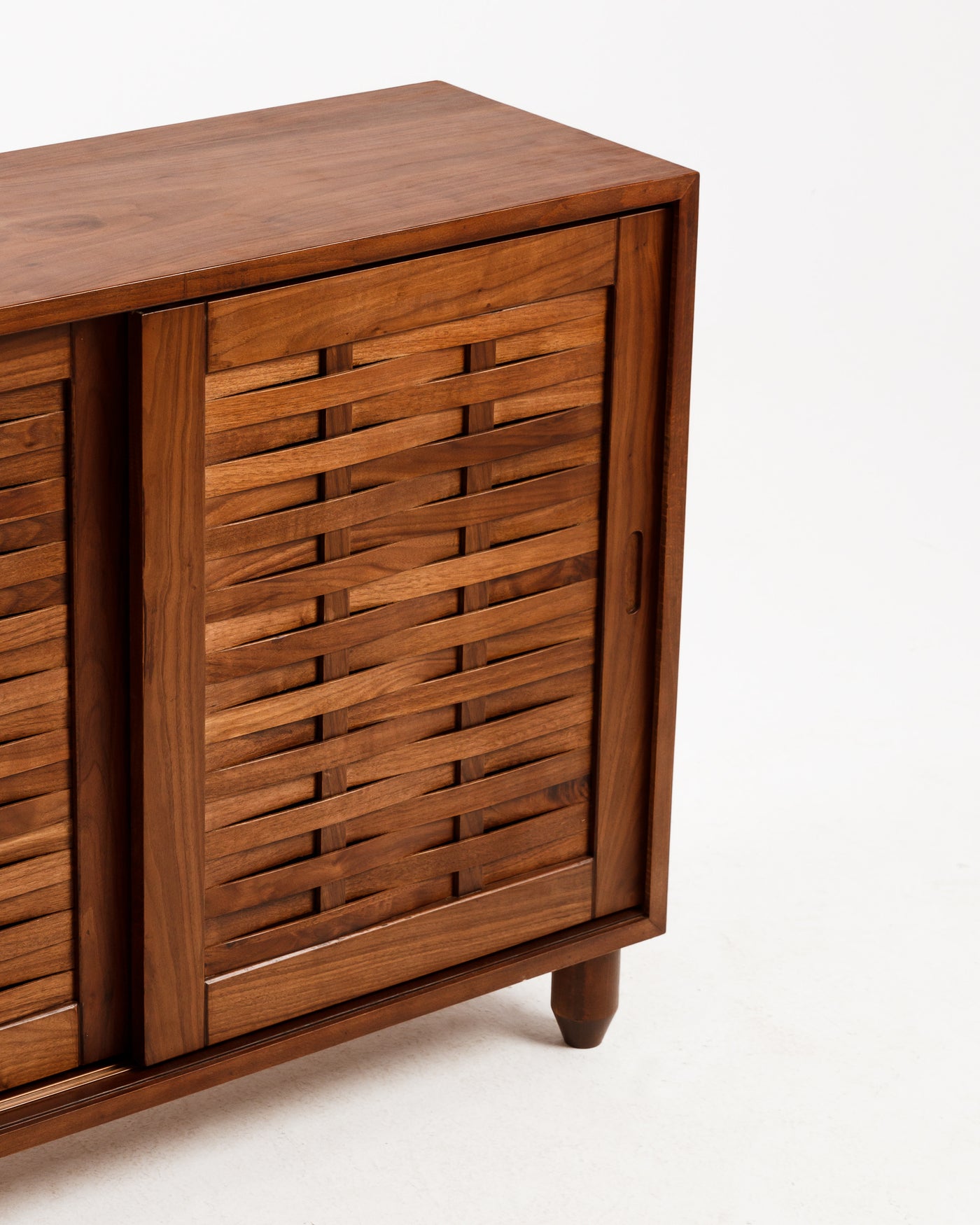 Walnut Sliding Shoe Storage