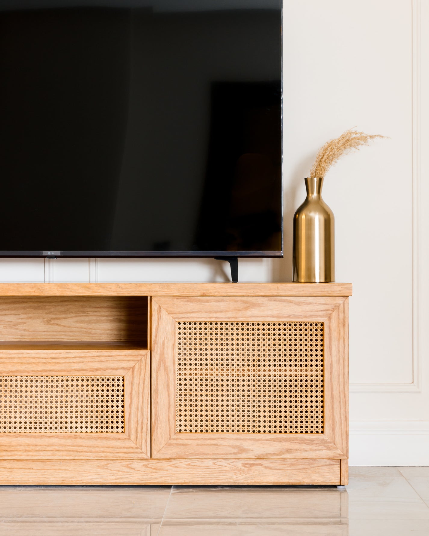 Rattan TV Unit – Modern Media & Display | Wasilaah